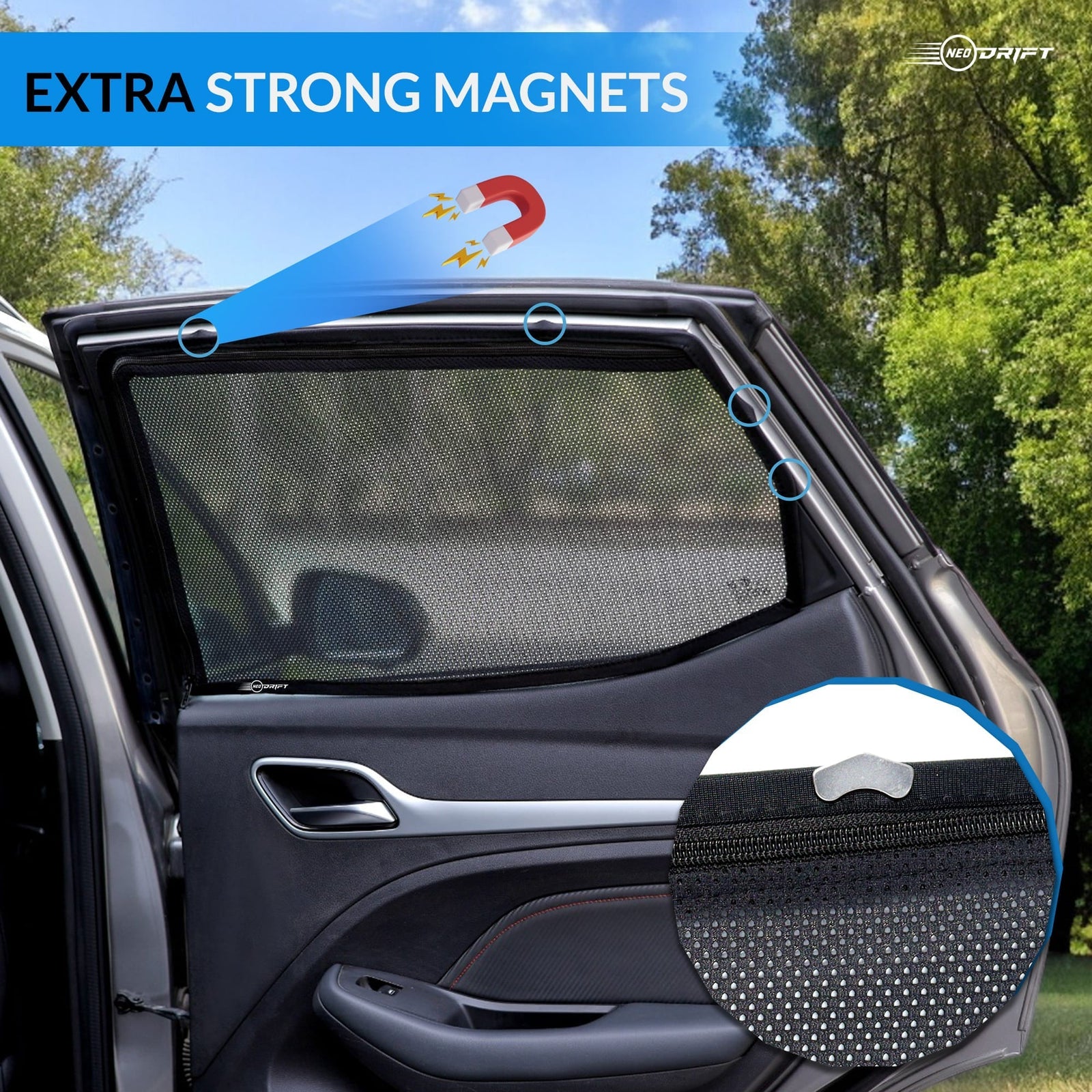 Buy Neodrift Sunshades for MG Hector | Hector Plus | Car Window Shades